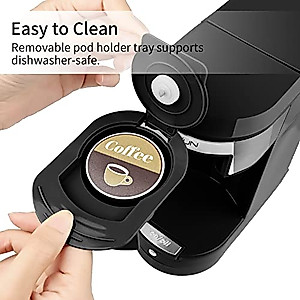 VIMUKUN Single Serve Coffee Maker, Compatible with K-Cup Pod & Ground Coffee, Coffee Brewer with One Button Operation and Auto Shut-off, 5-13 oz. Mini Size