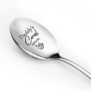 Best Dad Gifts - Daddy's Cereal Spoon - Funny Dad Cereal Spoon Engraved Stainless Steel - Dad Gift from Daughter Son - Father's Day/Birthday/Christmas Gifts