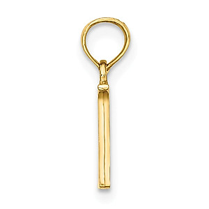 Solid 14k Yellow Gold N Block Initial Letter Alphabet Charm Pendant