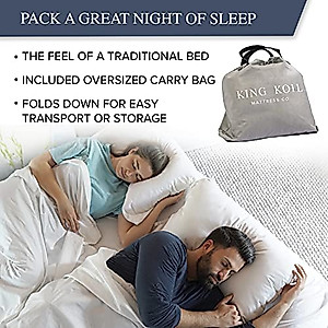 King Koil Luxury Queen Air Mattress with Built-in Pump for Home, Camping & Guests - Queen Size Inflatable Airbed Luxury Double High Adjustable Blow Up Mattress, Durable Portable Waterproof