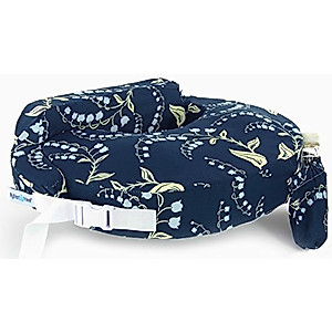 My Brest Friend Original Nursing Pillow for Breastfeeding, Nursing and Posture Support with Pocket and Removable Slipcover, Navy Bluebells
