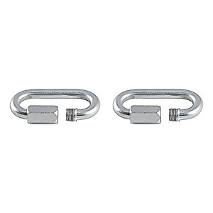 CURT 82903 Threaded Quick Link Trailer Safety Chain Hook Carabiner Clips, 5/16-Inch Diameter, 1,760 lbs., 2-Pack