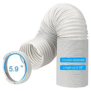 Portable Air Conditioner Hose Kit AC Hose with Adapter 5.9" Dia 78.7" Length Universal Flexible Exhaust Hose and AC Unit Tube Connector for Portable Air Conditioner Vent