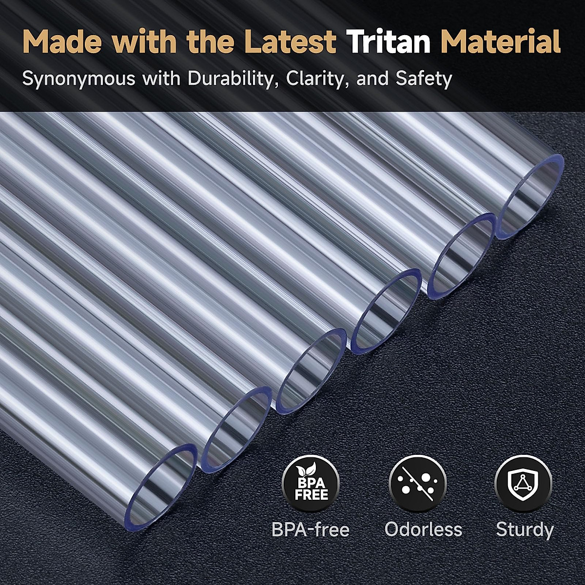 Mt.Jun 6-Pack Replacement Straws for Stanley 30/40 oz Tumbler, Premium Tritan Material, BPA Free & Food Grade, Includes a Cleaning Brush [Safeguarded by Protective Film for Hygiene, Remove Before Use]