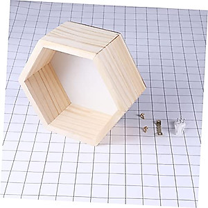 CORHAD Children's Clothing Store Mounted Shelves Kid Room Decor Plants Decor Childrens Clothing Store Rack Rustic Wall Shelf Wall Shelves Hexagonal Shelves Wooden White