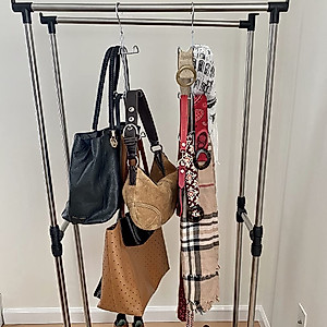 Evelots Purse Handbag Closet Organizer-Hanging-Chrome Finish-24 Hook Total-Set/4
