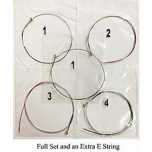 Guanb Violin Strings Full Set with Extra E String for Professional and Beginners, Synthetic Core, Aluminum-magnesium Wound G D A with Warm Tone, Steel E String with Bright Tone, Strings 4/4, GB-006