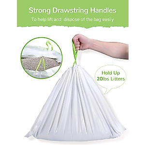 PETOCAT Cat Litter Liners Large, Jumbo Drawstring Extra Durable Pet Cat Pan Liners Extra-Thick Kitty Litter Box Bag-24 Count 36" x 19"