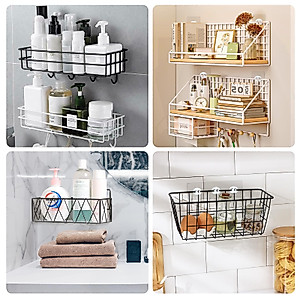 Gjinxi 8Pcs Shower Caddy Adhesive Replacement, Shower Shelf Adhesive No Drilling, Strong Adhesive Shower Hooks, Waterproof Shower Adhesive Strips for Shower Caddy Baskets, Kitchen Racks