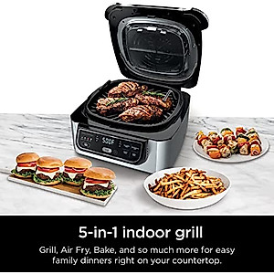 Ninja AG302H Foodi 5-in-1 Indoor Grill with Air Fry, Roast, Bake & Dehydrate (White)