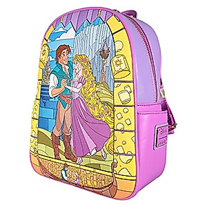 Loungefly Disney Rapunzel Tangled Stained Glass Mini Backpack Double Strap Shoulder Bag Excluisve