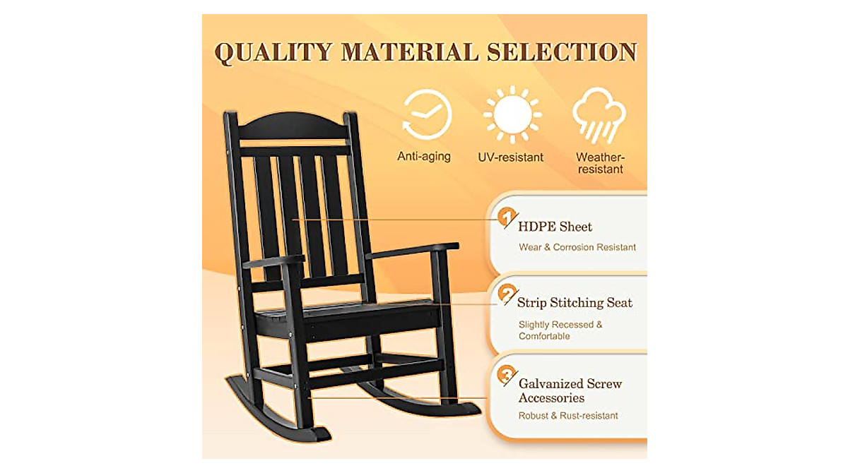 Flamaker Outdoor Rocking Chair - Comfortable & Durable