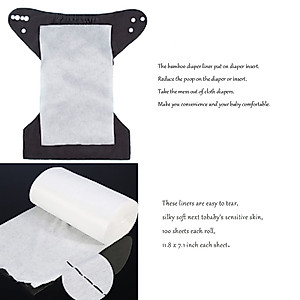 ALVABABY Diaper Liner for Baby Cloth Diaper Natural Soft Disposable Diaper Liners 11.8 x 7.1 Inch Fragrance Free Chlorine Free 400 Sheets