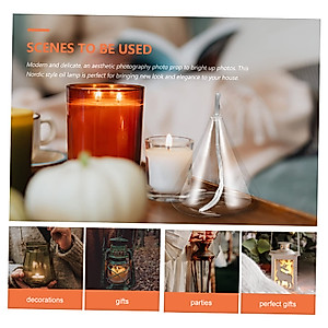 IMIKEYA Style Decorative Oil Lamp Smooth Texture Long-Lasting Desktop Kerosene Lamp