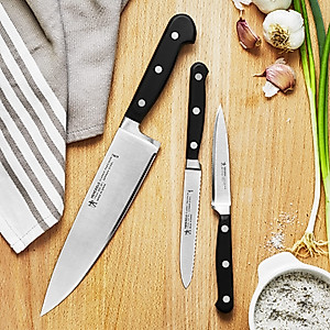 HENCKELS Classic Precision Razor-Sharp 3-Piece Kitchen Knife Set, Chef Knife, Paring Knife, Utility Knife, German Engineered Informed by 100+ Years of Mastery