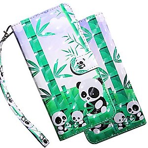 Asdsinfor Xiaomi Redmi Note 9 Pro Case 3D Stylish Wallet Case Credit Cards Slot with Stand for PU Leather Shockproof Flip Magnetic Case for Xiaomi Redmi Note 9 Pro/Note 9 Pro Max Panda Bamboo BX