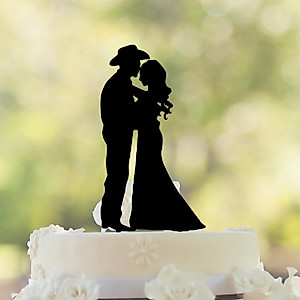 Cowboy Wedding Cake topper,Country Western Wedding Cake Topper,Western cake topper,Bride and groom cake topper,Cake topper for wedding, Personlized Bride And Groom Silhouette Cake Topper.