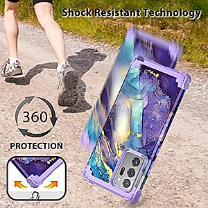Rancase Compatible with Note 20 Ultra Case,Three Layer Heavy Duty Shockproof Protection Hard Plastic Bumper +Soft Silicone Rubber Protective Case for Samsung Galaxy Note 20 Ultra,Purple