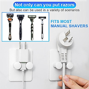 HOXSURY Razor Holder for Shower, Self Adhesive Adjustable Hooks, Waterproof Shower Hooks for Bathroom Kitchen-2 Pack (Pink)