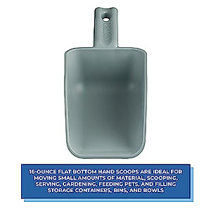 Vikan Remco 630088 Color-Coded Plastic Hand Scoop - BPA-Free Food-Safe Kitchen Utensils, Restaurant and Food Service Supplies, 16 oz, Gray