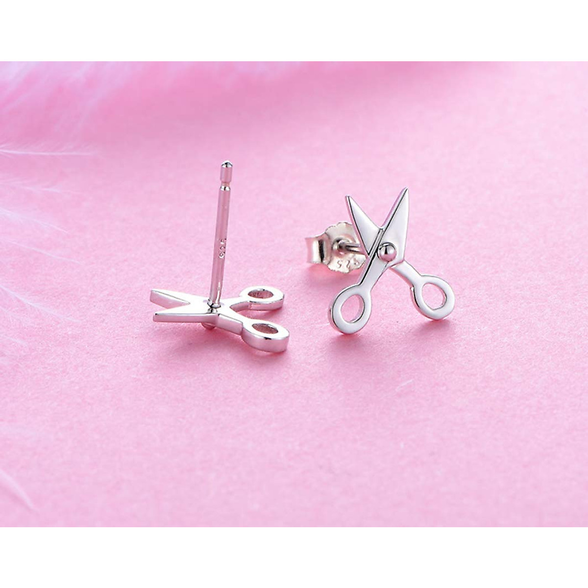 Helen de Lete Lovely Scissors Sterling Silver Stud Earrings