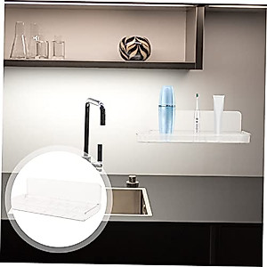 Cabilock 2pcs Wall-Mounted Storage Box Adhesive Shelf Wall Shelves Wall Mount Organizer Shelf for Wall Clear Shelf Wall Mounted Storage Shelf Wall Shelves for Wall Shelves for Storage