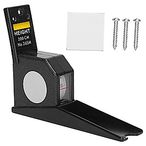Eboxer Height Measuring Tape Measure 6.56Ft/2m, Automatic Retractable Adult Child Height Tool Ruler, Wall Mounted Metal Measuring Tool for Height Measurement (Black)