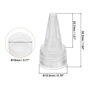 PATIKIL Twist Bottle Caps, 25Pcs 18/410 Squeeze Bottle Cap Replacement Caps for Glue Dispensing Bottles Dispensing Caps Paint Bottles, Clear