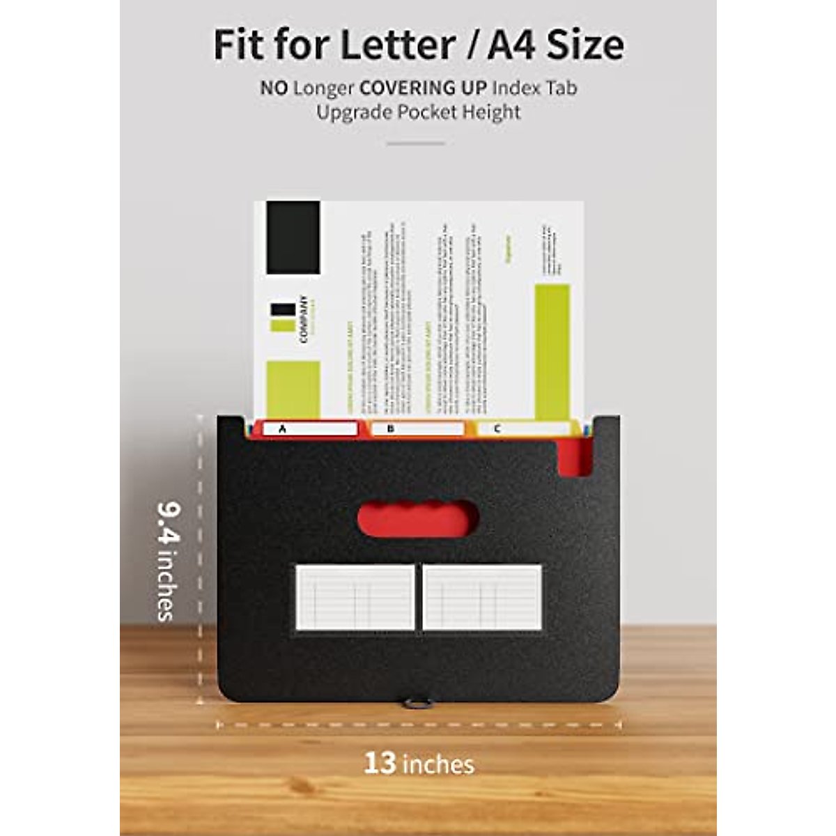 ABC life 26 Pockets Accordian File Organizer Keeper/Expanding Filling Box Letter A4 Size/Expandable File Folder/Plastic Accordion Document Paper Bill Receipt Organizer with A-Z Alphabetical Tabs
