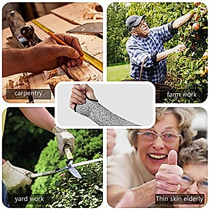 Cut Resistant Sleeves with Thumb Hole, Arm Protection Knit Sleeves, Level 5 Protection, Slash Resistant Safety Protective Sleeves, Grey, 1 Pair