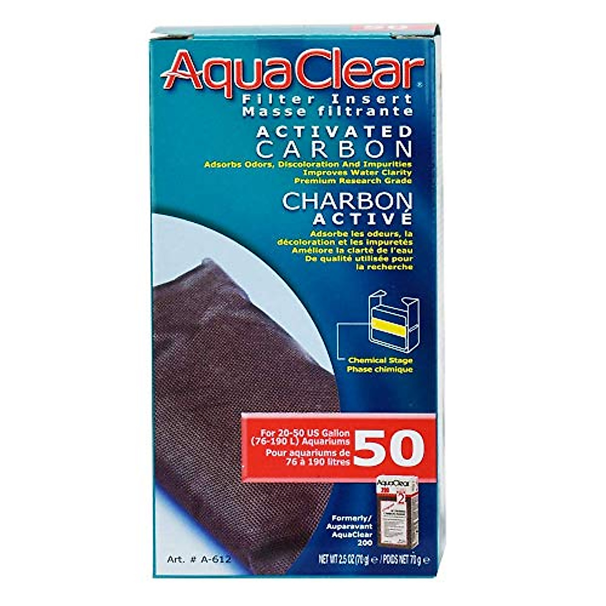 Aqua Clear A612 50 Activated Carbon,White, 2.4 Ounce