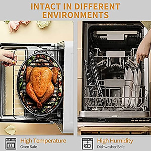 JY COOKMENT Cooling Roasting Rack with Integrated Feet, Enameled Coating, PTFE Free, Great for Cooking, Drying, Grilling, Dishwasher Safe (10inch*6.5inch)