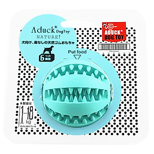 ADUCK Dog Ball Toys for Aggressive Chewers Teething Cleaning (Dental Treat) (Bite Resistant) Natural Soft Bouncy Rubber Ball Toys for Pet IQ Training Playing and Chewing -2.8 Inch (Mint Green)