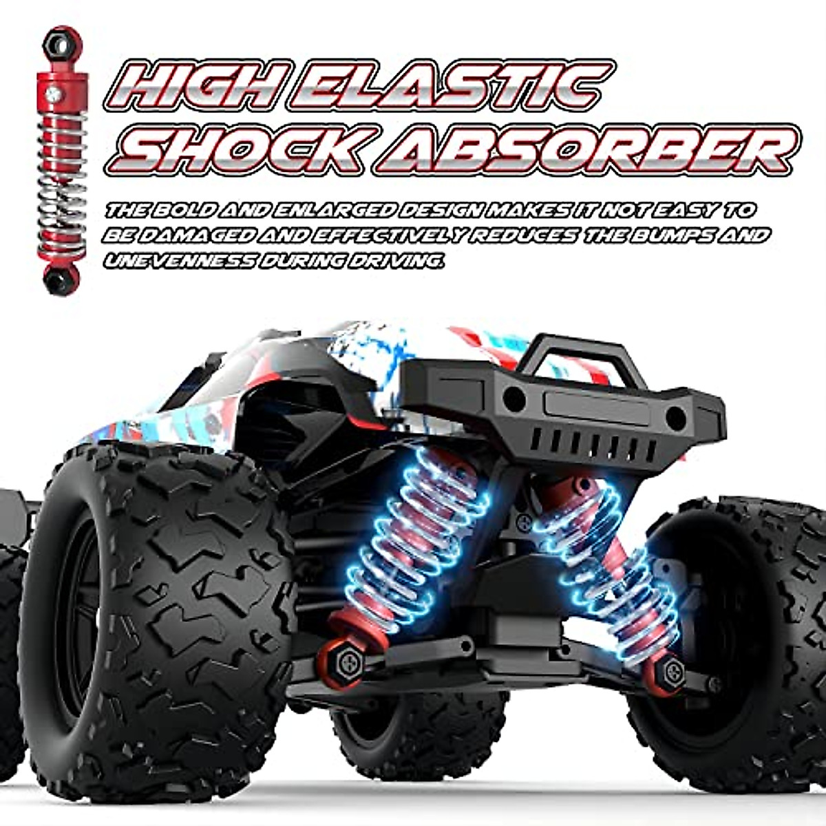 PHOUPHO Remote Control Car 1:18 Scale 45Km/h, 4WD RC, Drift Off-Road Upgraded Brush Motor with Two Rechargeable Batteries, Hobbyist Grade for Adults, Toy Gift Kids and, Blue