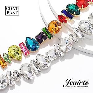 JEAIRTS Rhinestone Choker Necklace Sparkly Crystal Choker Statement Prom Necklaces for Women(1-Silver)