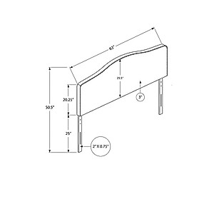 Monarch Specialties I 6014Q Bed, Headboard Only, Queen Size, Bedroom, Upholstered, Linen Look, Beige, Transitional