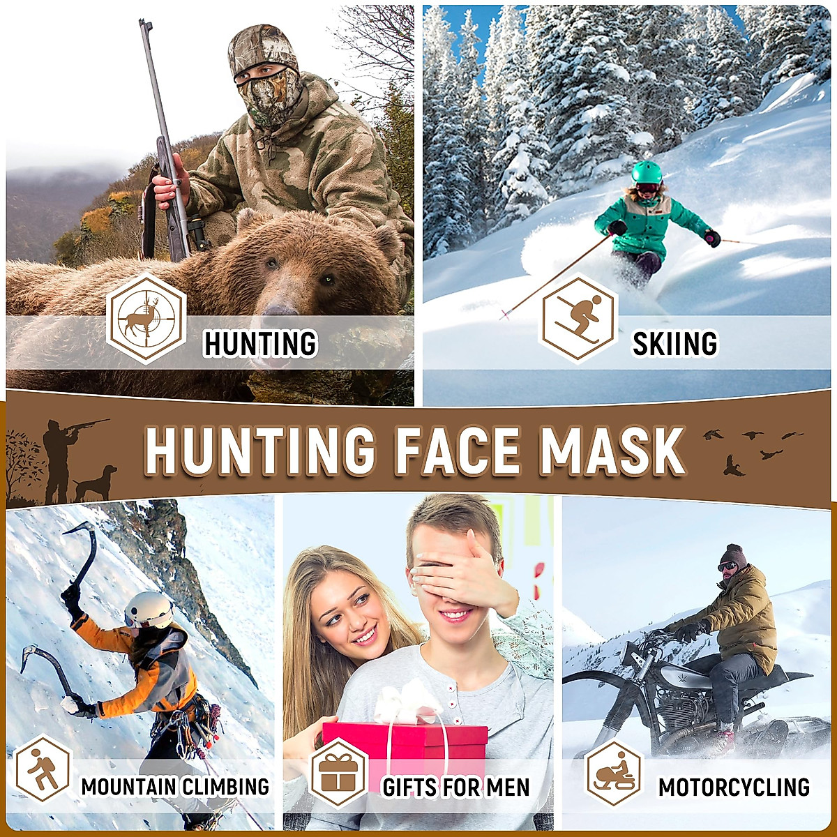Balaclava Ski Mask Hunting Camo Face Masks Edge Camo for Men & Women (Next G2)