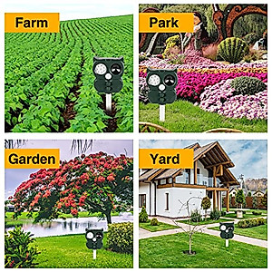 Ultrasonic Animal Repellent,Jahy2Tech Solar Animal Repeller with PIR Sensor Flashing Lights Alarm Sound for Garden,Yard,Attic-Scare Away Voles,Cats,Dogs,Mice,Rat,Rodents,Birds