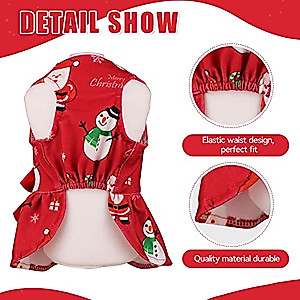 Dog Christmas Dress Dog Christmas Costumes Girl Snowman Stretchy Dog Dress Funny Dog Costumes Puppy Clothes with Bowtie Dog Outfit for Small Dogs Cats Puppy(S)