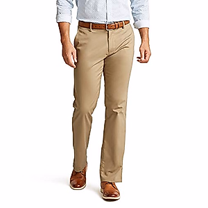 Dockers Men's Straight Fit Signature Lux Cotton Stretch Pant, New British Khaki, 36W x 30L