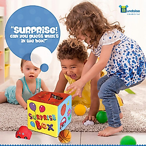 Bundaloo Surprise Box with 8 Plush Toys - Soft Sensory Playset of Stuffed Animals with Sounds for Babies & Toddlers