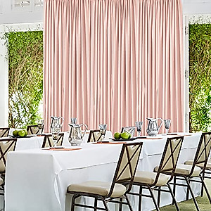 AK TRADING CO. 10 feet x 10 feet Polyester Backdrop Drapes Curtains Panels with Rod Pockets - Wedding Ceremony Party Home Window Decorations - Blush Pink (DRAPE-5x10-BLUSH)
