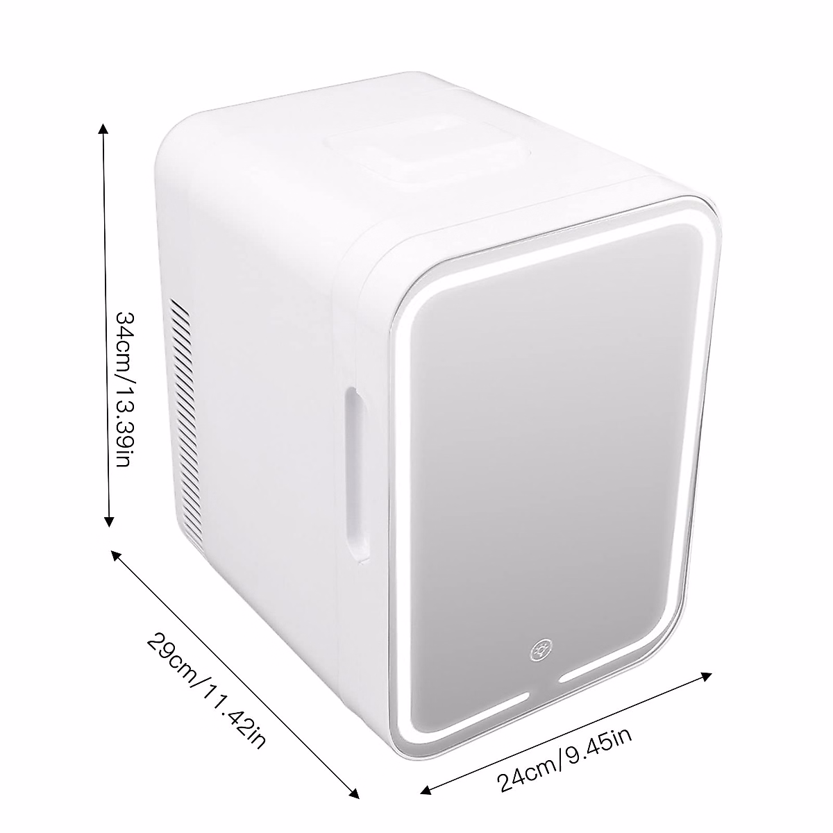 Mini Beauty Fridge, 10 Liters Beverage Refrigerator, Portable Beauty Freezer for Skincare, Breast Milk, Snacks, Medications and Beverage, Cooling and Heating, Mirrored Door