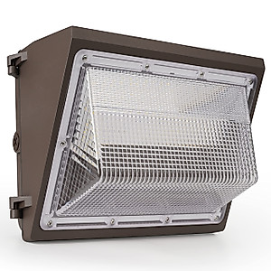 JJC 65W LED Wall Pack Dusk to Dawn Sensor Light Outdoor Commercial Lighting 7800LM 5000K Waterproof for Yard Garage Pathway