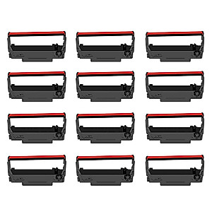 12-Pack ERC30 ERC-30 ERC 30 34 38 B/R Compatible Cash Register Ink Ribbon Used for ERC38 NK506 TM-U220 M188B, BTP-M300, GRC-220BR SBR-275 (Black and Red)