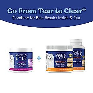 Angels’ Eyes Gentle Tear Stain Wipes for Dogs and Cats | 100 ct Presoaked & Textured Eye & Face Wipes | Remove Discharge & Mucus Secretions