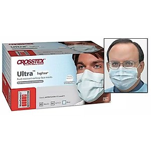 Crosstex CR-GCFCX Ultra Fogfree Earloop Mask Blue (Pack of 40)