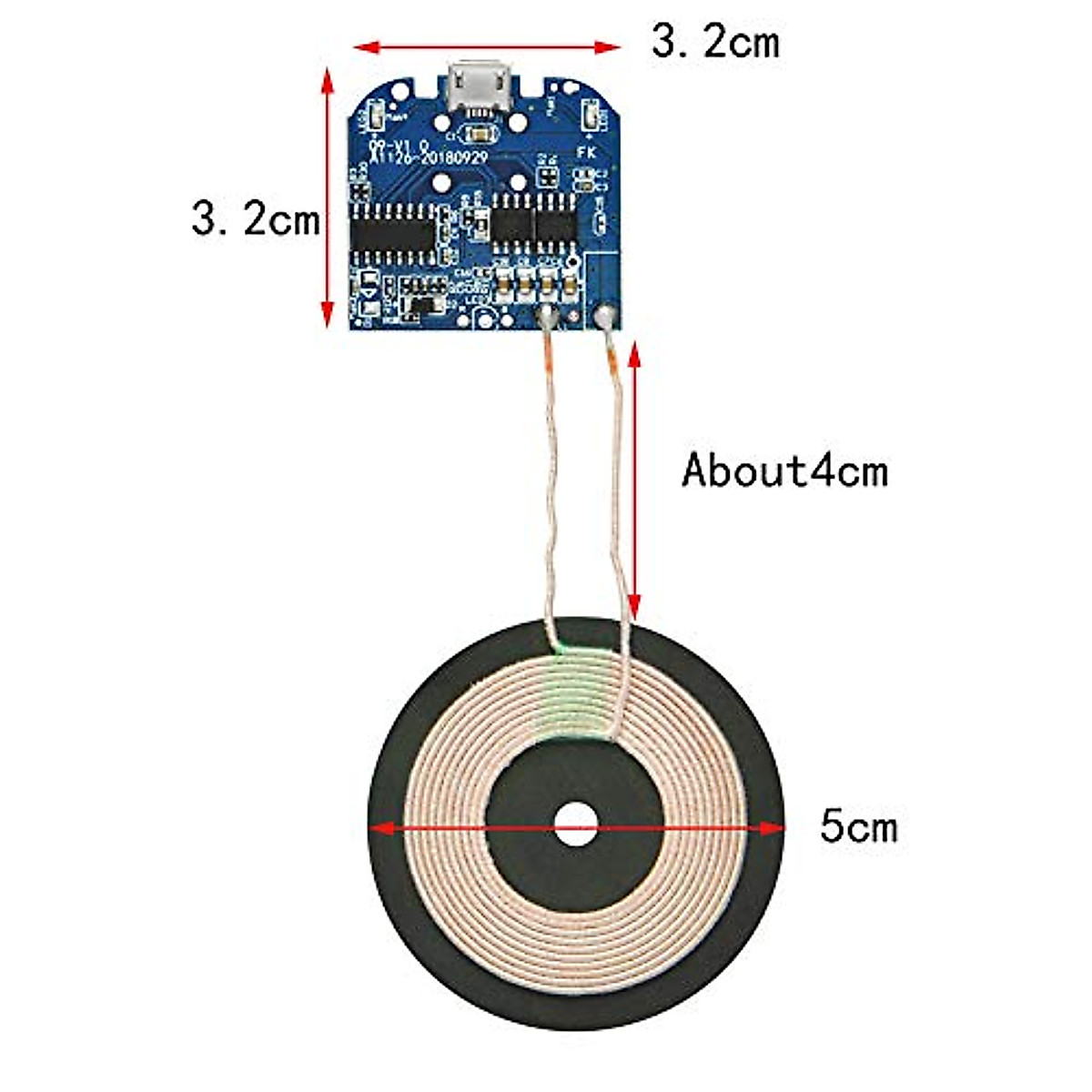Gikfun Qi Wireless Charger PCBA Circuit Board Coil Wireless Charging Micro USB Port DIY EK1854