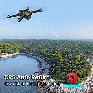 Loolinn | GPS Drone with Camera 4K for Beginners as Gift, Under 250 Grams, 50 Minutes Flying Time, Two Batteries, 4K Photo, 2K Video, GPS Intelligent Return, Follow Me, Drone with Camera for Adults as Gift