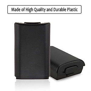 Much 10 Pack Black Battery Cover Shell Cases Kit Compatible with Microsof Xbox 360 Wireless Controller